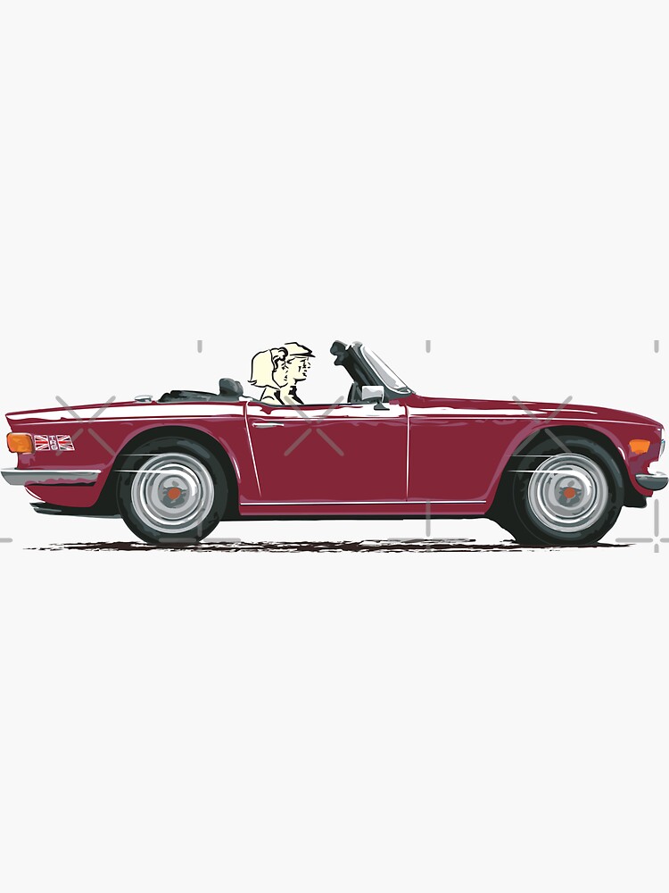 "Damson Red color TR6 – the Classic British Sports Car" Sticker for ...