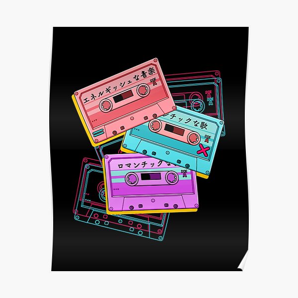 "Japanese Version: The cute set of retro mixtapes (80s, 90s style) on ...