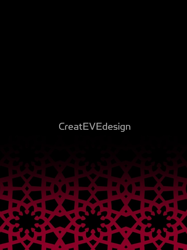 "Arabic geometric pattern fade out design in red and black inspired by ...