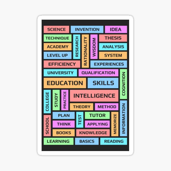 "Education word collage poster" Sticker by sibgat | Redbubble