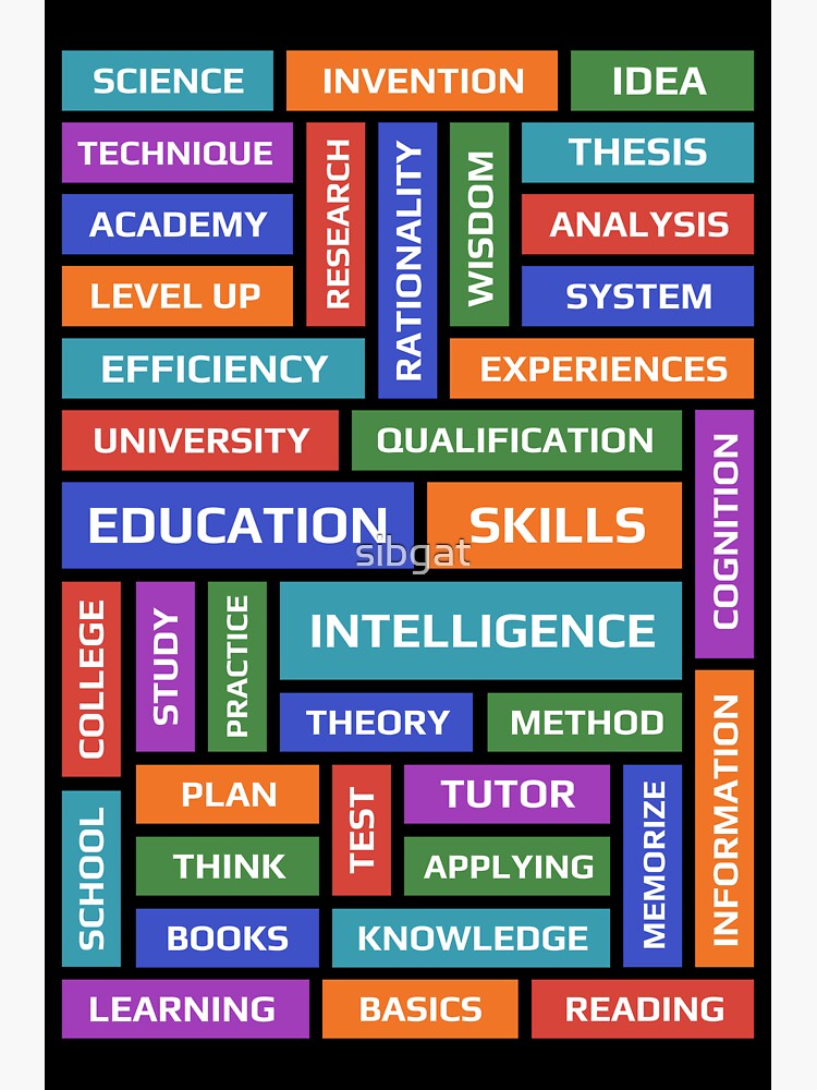 "Education word collage poster" Sticker for Sale by sibgat | Redbubble