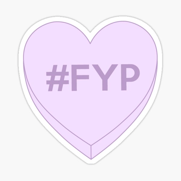 "Tik Tok #FYP Candy Heart - Purple" Sticker by evergreenwitch | Redbubble