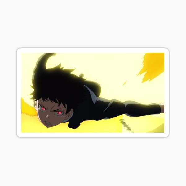 "Shinra flying on fire" Sticker for Sale by bluzzz | Redbubble