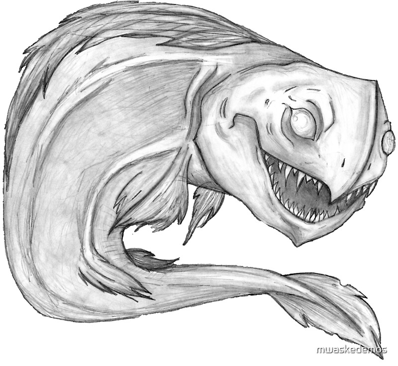 "Scary Fishy." by mwaskedemos | Redbubble