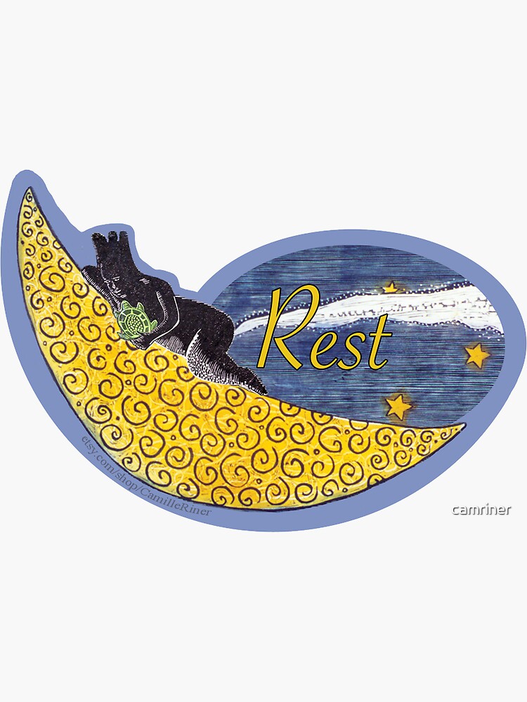 "Rest Sticker" Sticker for Sale by camriner | Redbubble
