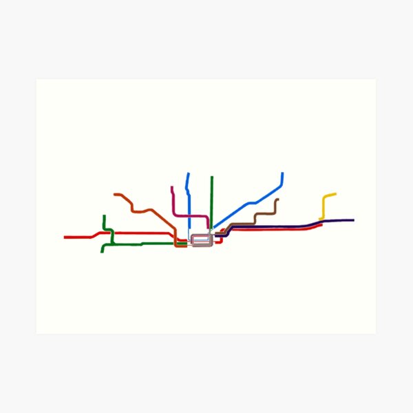 "chicago cta train map" Art Print for Sale by sophiemcbroom | Redbubble