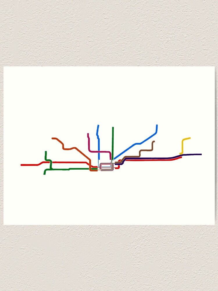 "chicago cta train map" Art Print for Sale by sophiemcbroom | Redbubble