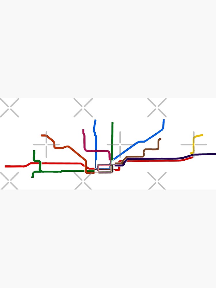 "chicago cta train map" Art Print for Sale by sophiemcbroom | Redbubble