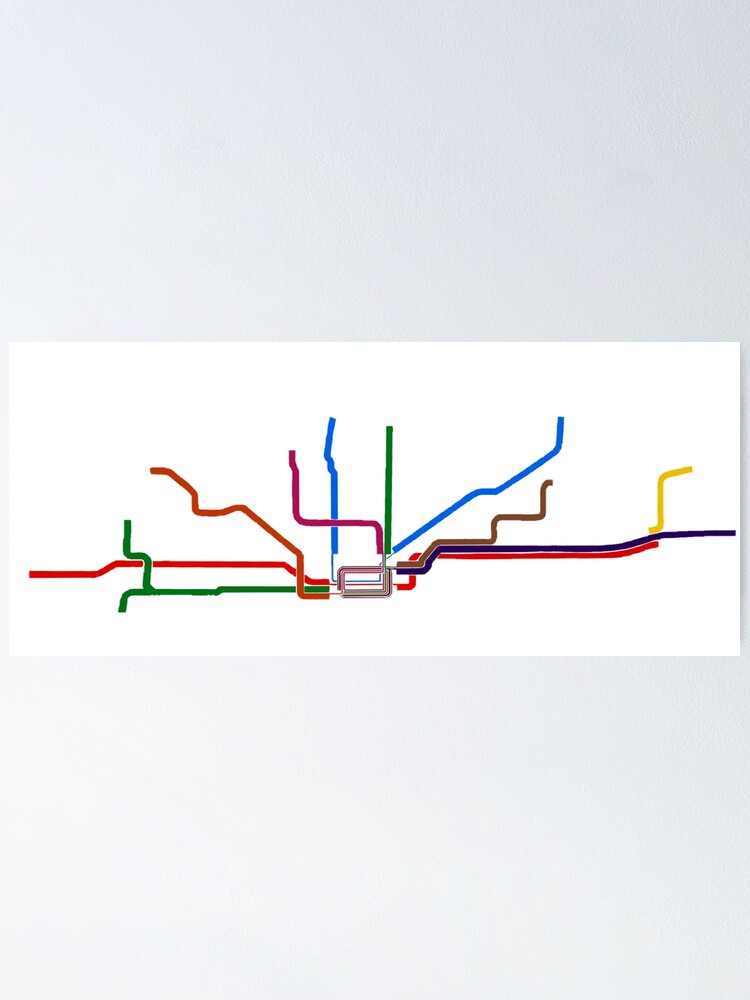 "chicago cta train map" Poster by sophiemcbroom | Redbubble