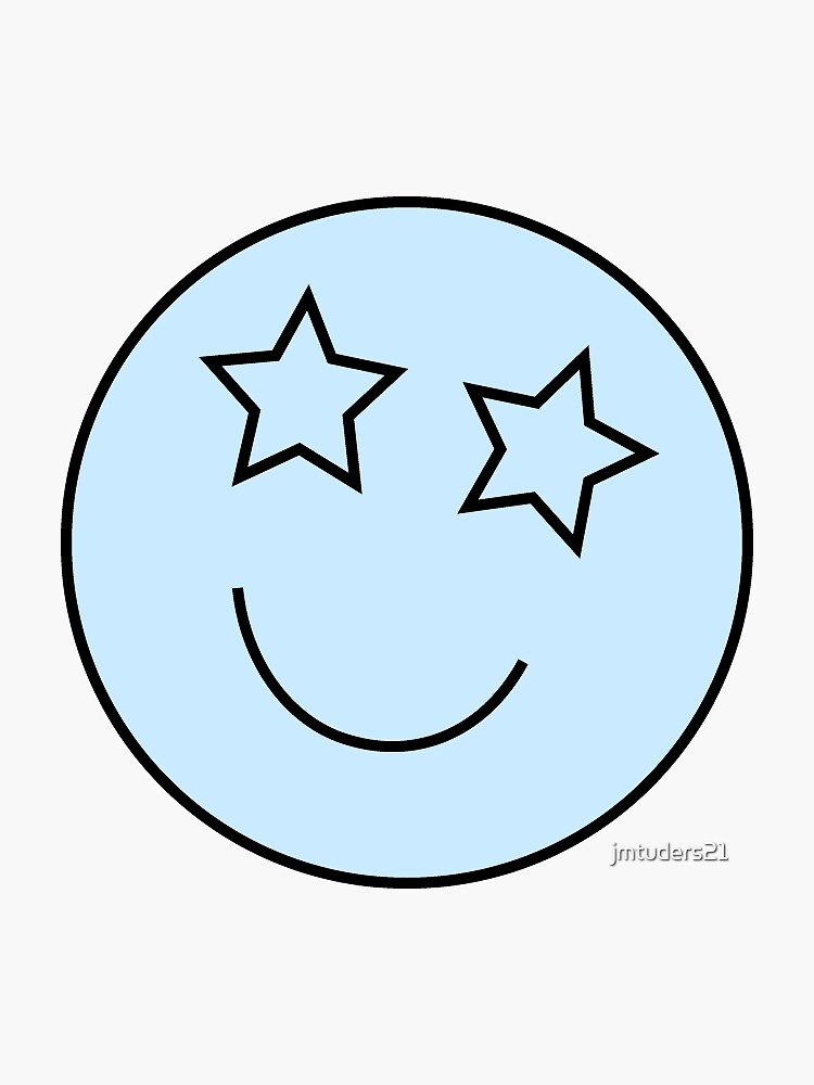 "Blue Star Smiley Face" Sticker for Sale by jmtuders21 | Redbubble