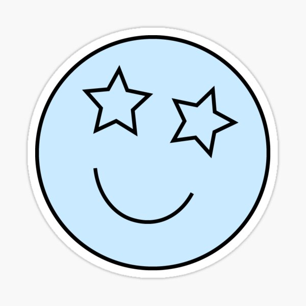 "Blue Star Smiley Face" Sticker for Sale by jmtuders21 | Redbubble