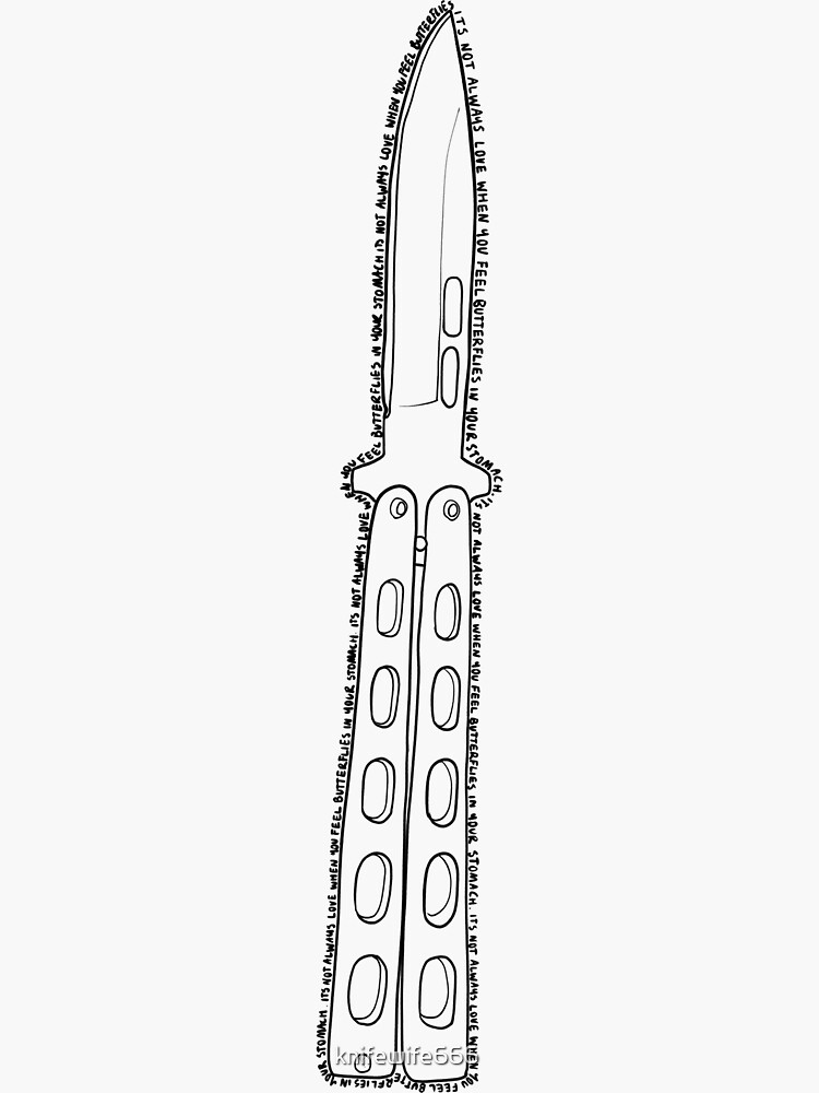 "Butterfly Knife" Sticker by knifewife666 | Redbubble