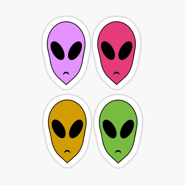 "Cute Space Alien multicolor sticker pack" Sticker by WallabyWorks ...