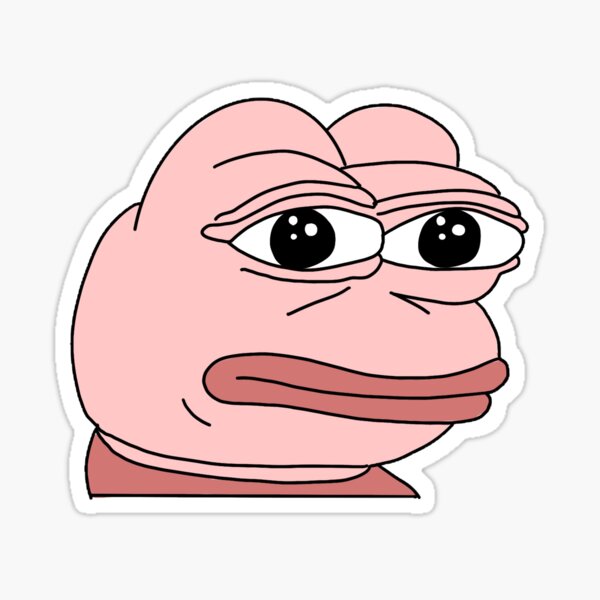 "Sad Pepe pink aesthetic sticker " Sticker for Sale by uwually | Redbubble