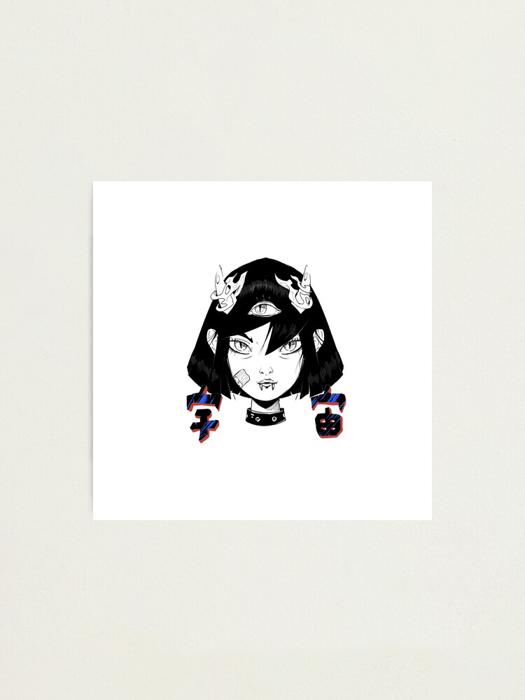 Lámina fotográfica «O U T E R SPACE Vampire Girl Three Eye Stare Anime ...