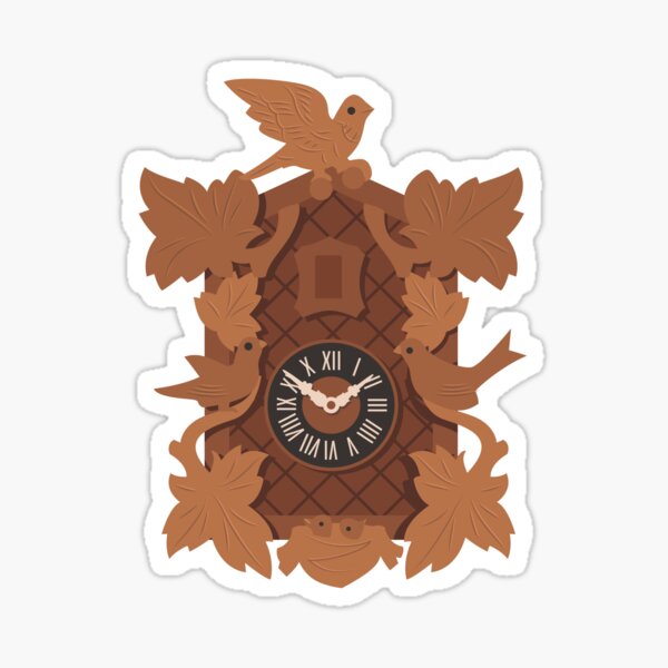 "Cuckoo Clock Black Forest House Illustration." Sticker for Sale by ...