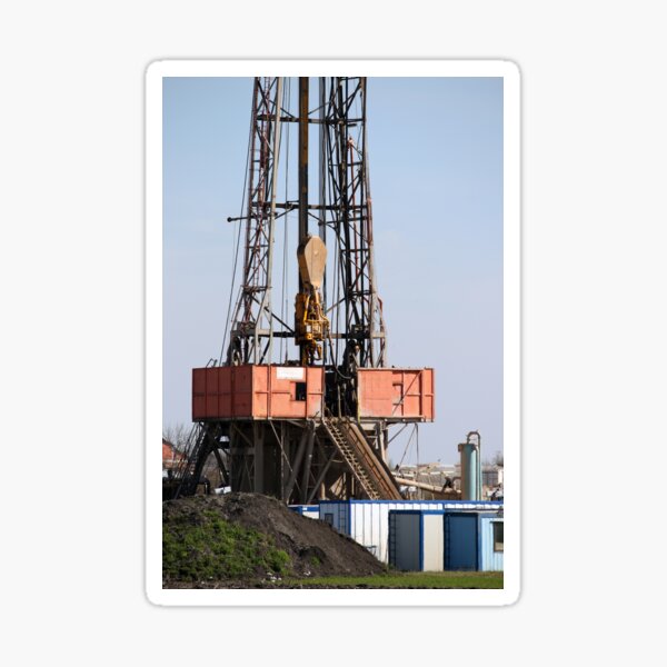 "Oil and gas drilling rig with workers" Sticker by goceris | Redbubble