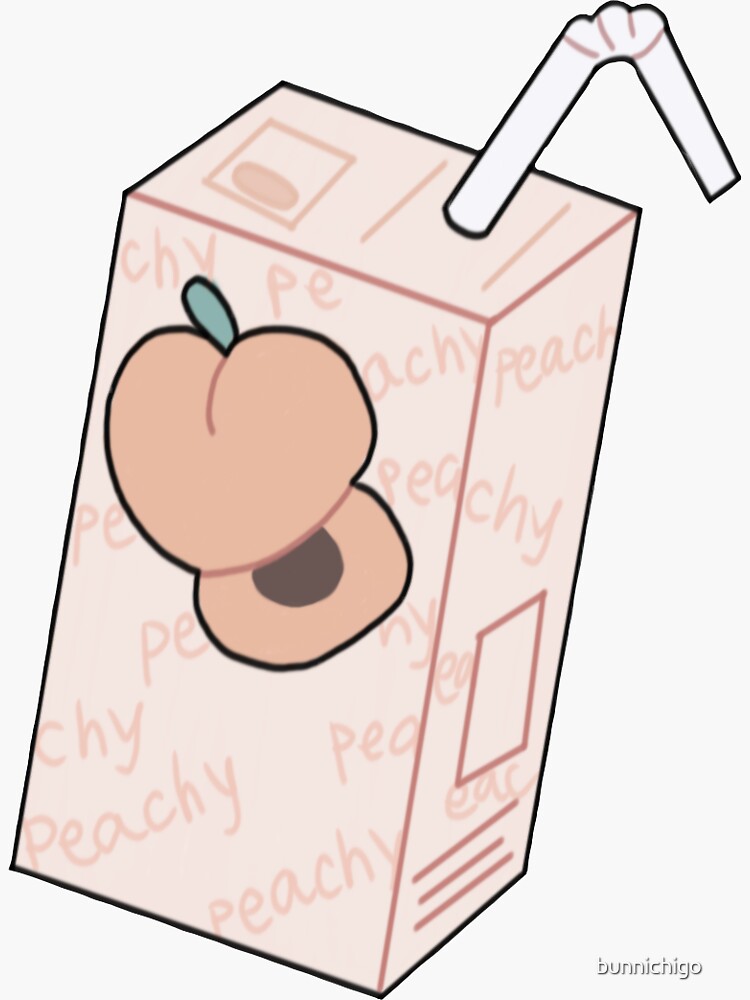 "pink peach juice box!" Sticker by raniprohm | Redbubble