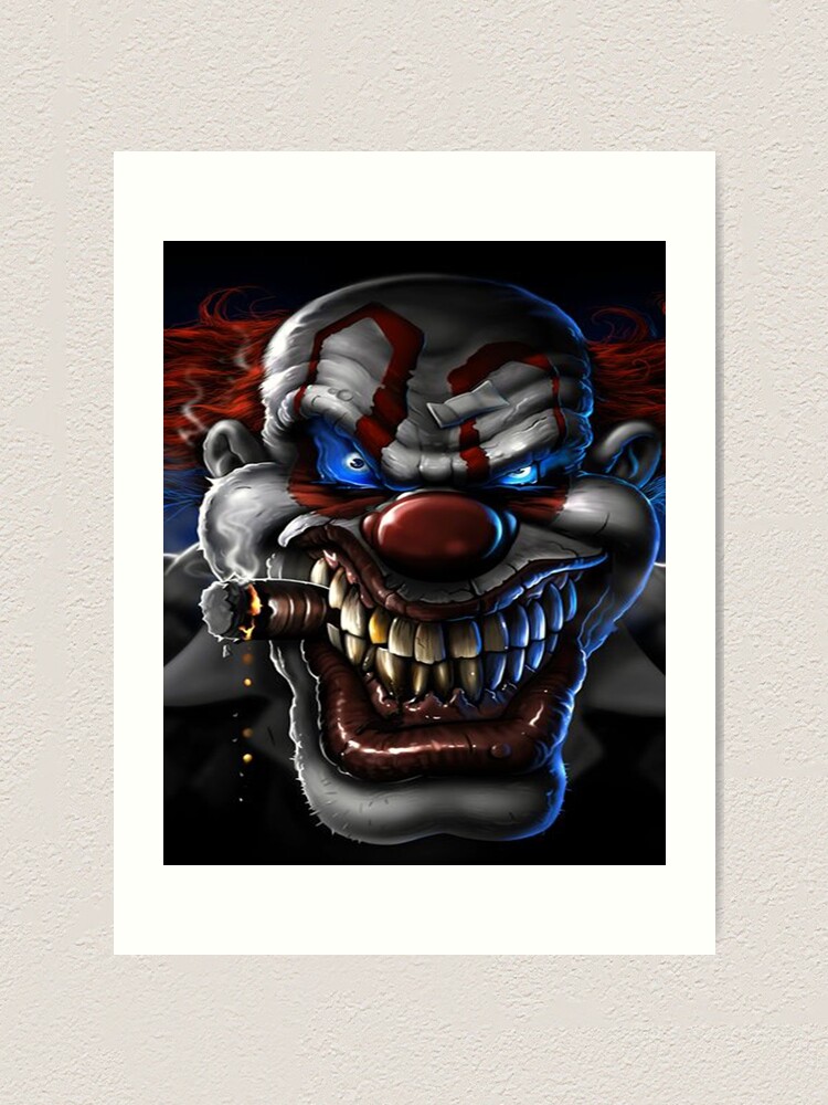 "Evil Killer Clown Cartoon Art Horror" Art Print by leen12 | Redbubble