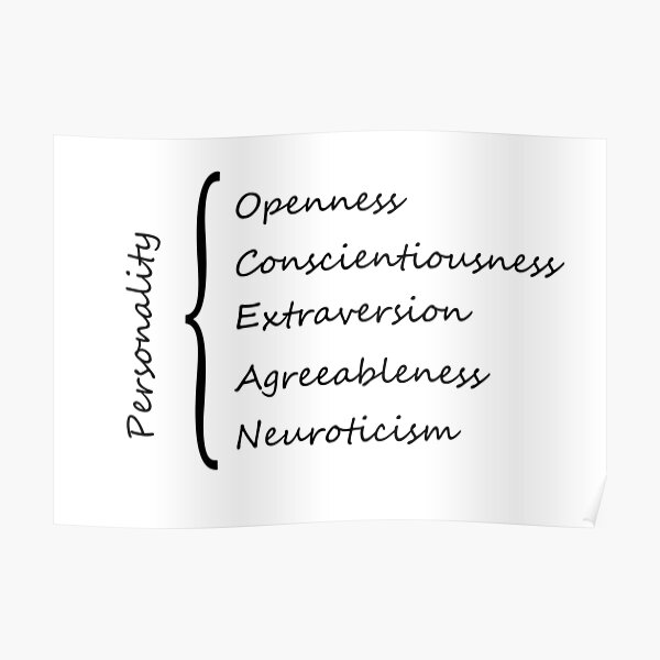 "Psychology The Big five personality traits." Poster for Sale by ...