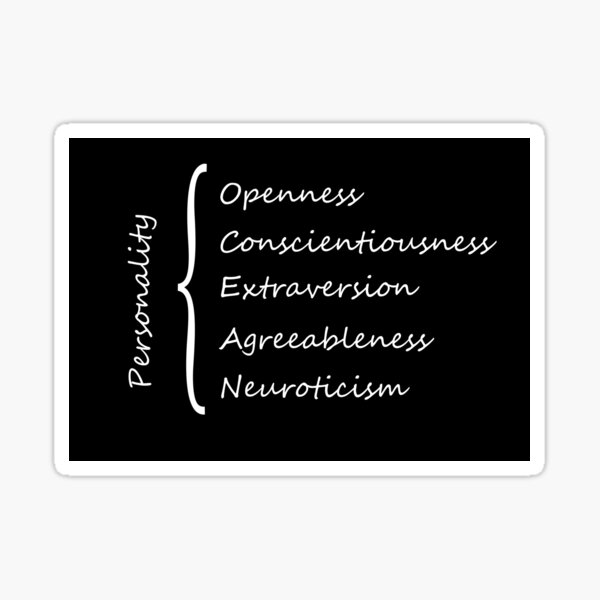 "Psychology The Big five personality traits." Sticker for Sale by ...