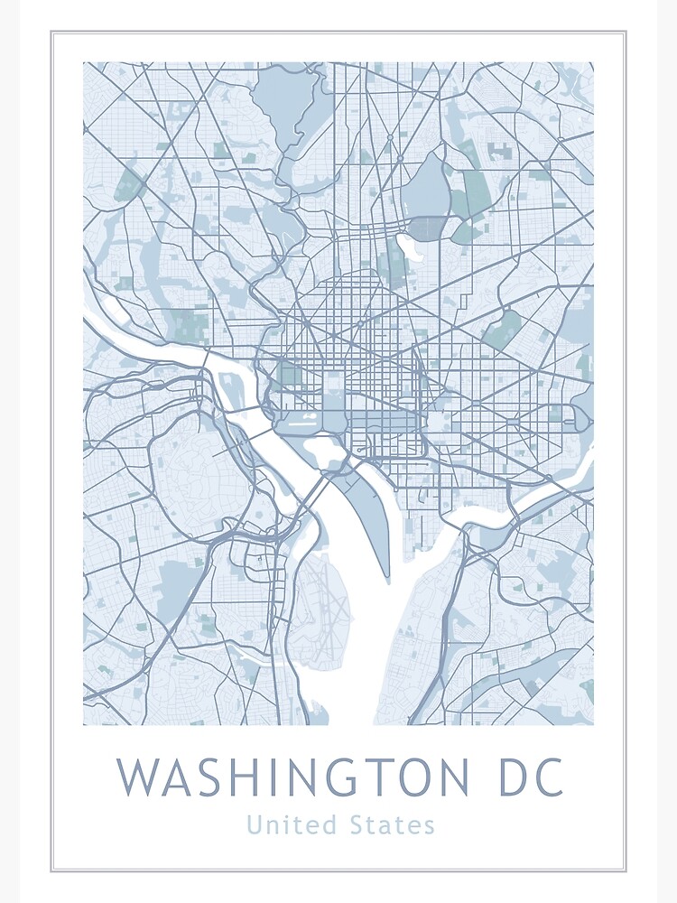 "Washington DC City Map, USA City, US Map" Poster by TheRedFinch ...