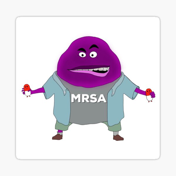 "MRSA Medical Humor Graphic Illustration" Sticker for Sale by Hubbartr ...
