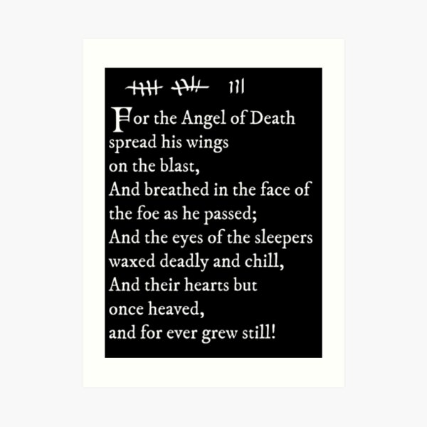 "Archer - Pam's tattoo (Lord Byron poem) - white text" Art Print for ...