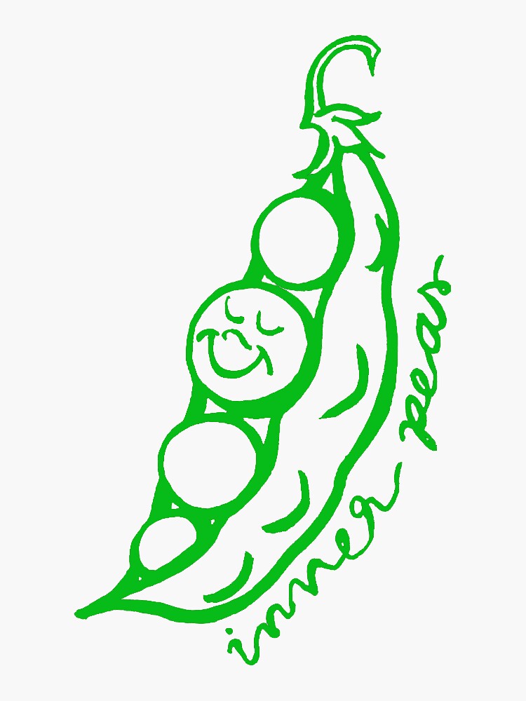"Find your inner peas!" Sticker for Sale by Tigerslaughter | Redbubble