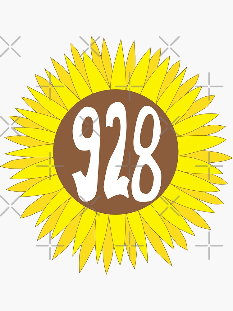"Hand Drawn Arizona Sunflower 928 Area Code" Sticker by itsrturn ...