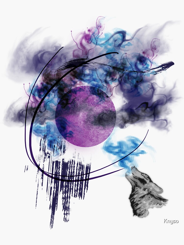 "Wolf on the full moon, wolf on a full moon" Sticker for Sale by Knyso ...