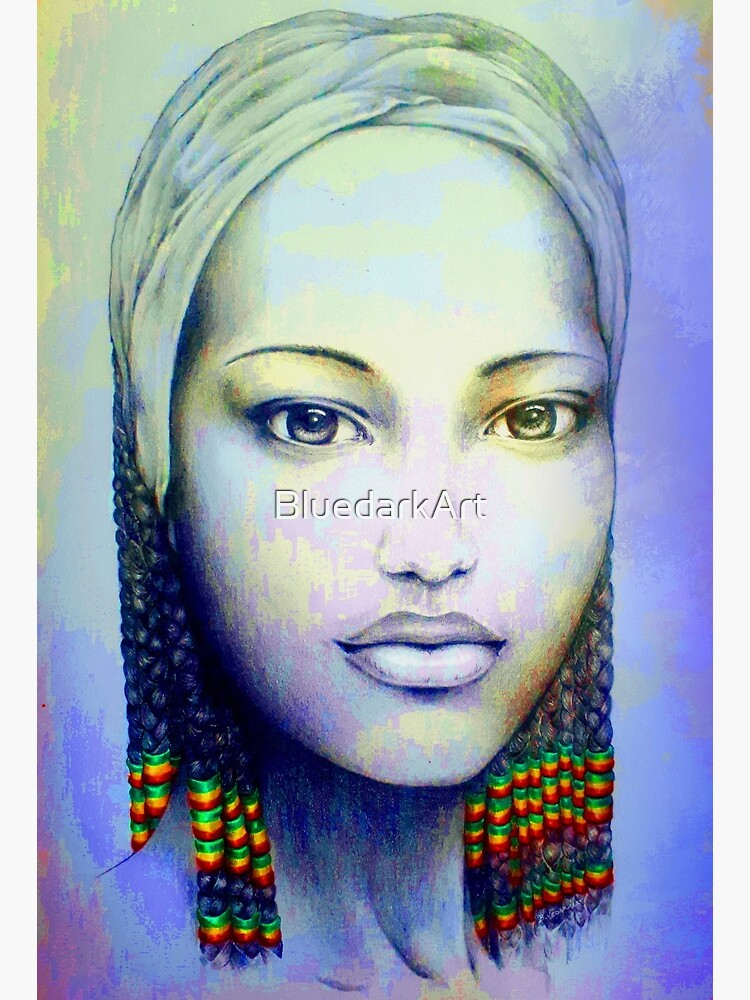 "Creole African Girl Portrait Hand Drawing " Art Print for Sale by ...