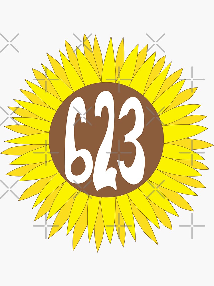 "Hand Drawn Arizona Sunflower 623 Area Code" Sticker by itsrturn ...