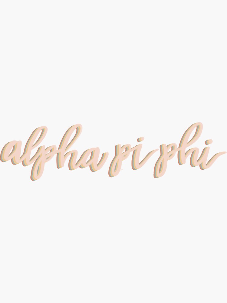 "Alpha Pi Phi Cursive" Sticker by sophiaparaskk | Redbubble