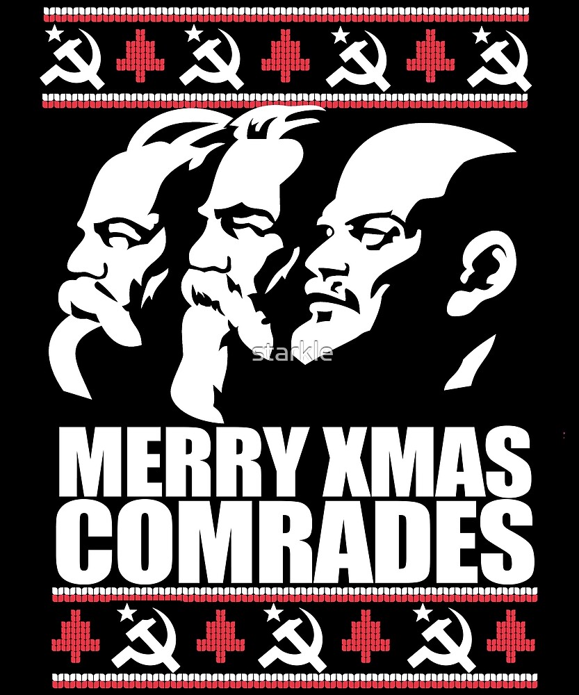 "MERRY CHRISTMAS COMRADE Ugly Xmas Sweater Marx Lenin Engels Funny ...