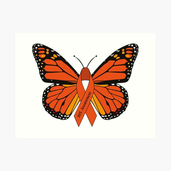 "MS Multiple Sclerosis Awareness Butterfly" Art Print for Sale by ...