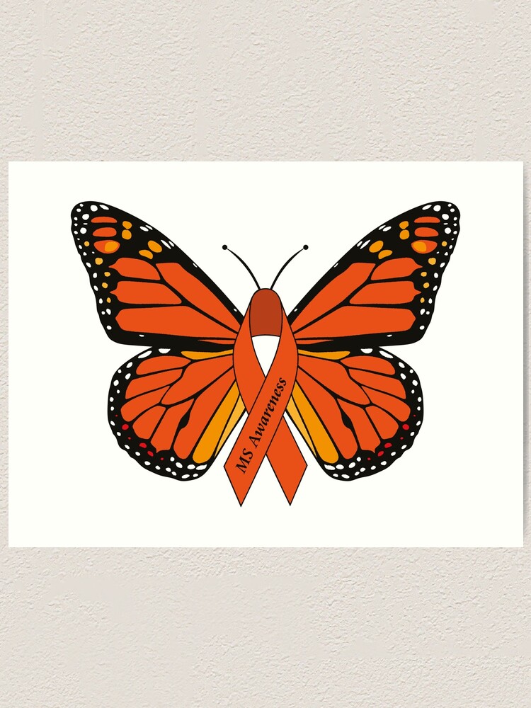 "MS Multiple Sclerosis Awareness Butterfly" Art Print for Sale by ...