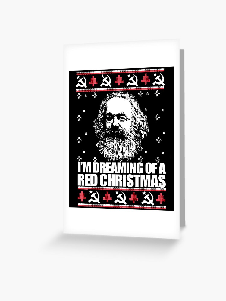 "I'M DREAMING OF A RED CHRISTMAS Ugly Xmas Sweater Karl Marx Funny ...