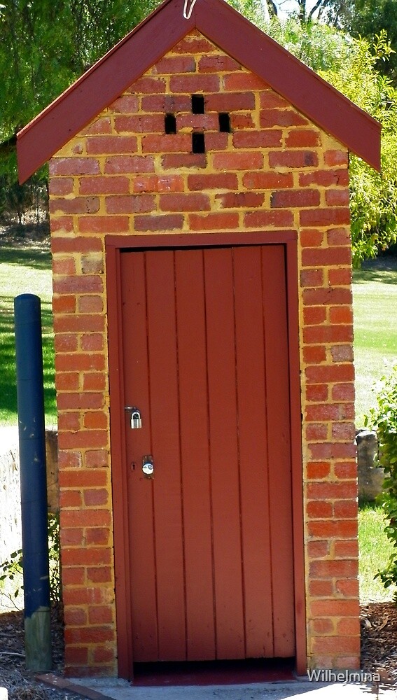 "Outback dunny in rendered brick (fancy)" by Wilhelmina | Redbubble