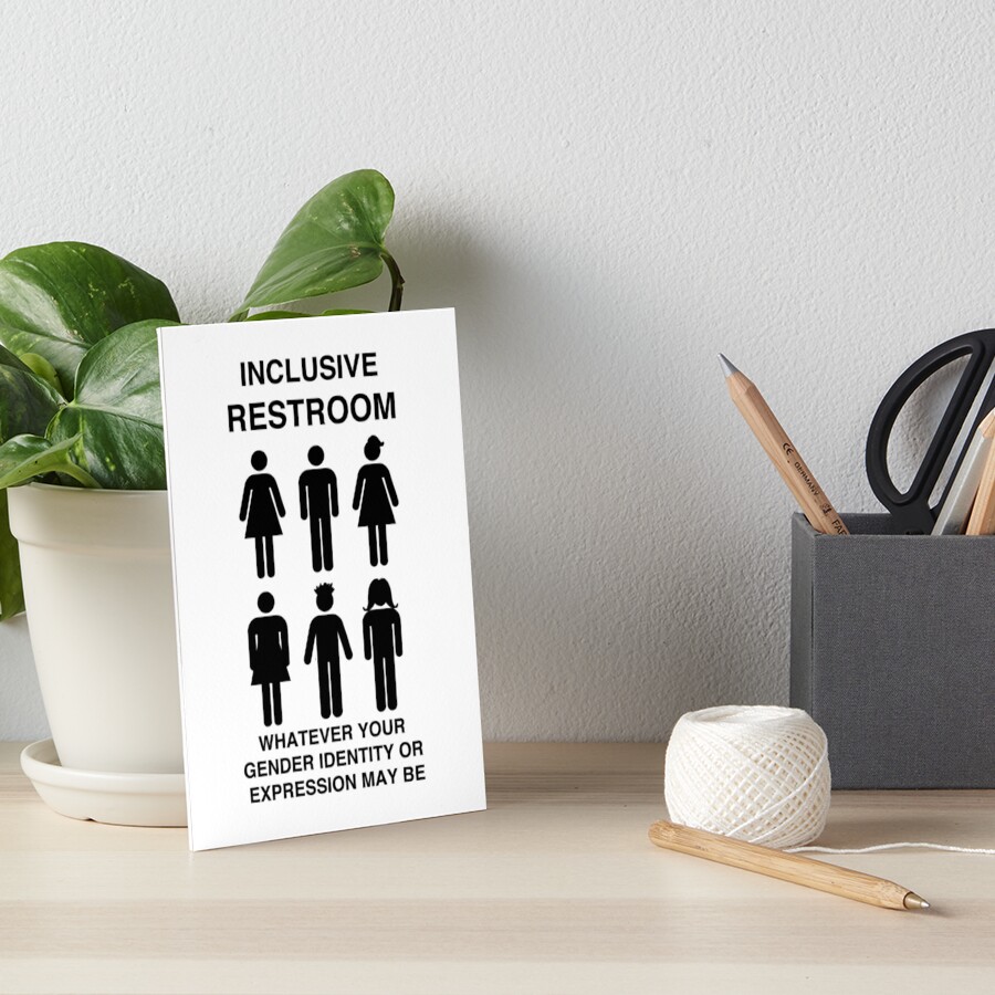 "Inclusive Restroom Sign" Art Board Print by wanungara | Redbubble