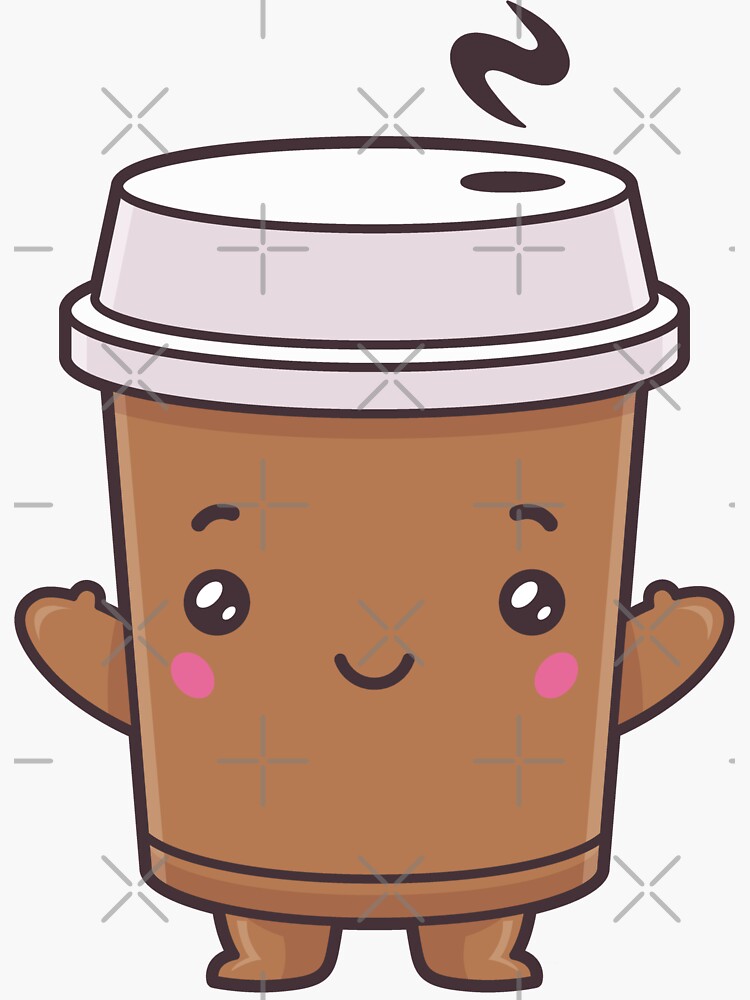 "Cute little coffee cup" Sticker by Earthsavers | Redbubble