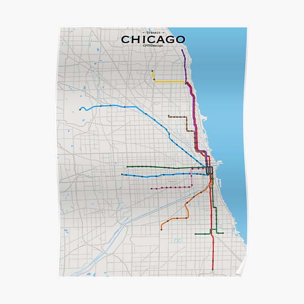 "Chicago Transit Map" Poster for Sale by CPTVDesign | Redbubble