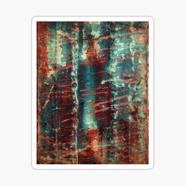 "Red and Blue Aged Rust Texture" Sticker by Anthonypresley | Redbubble
