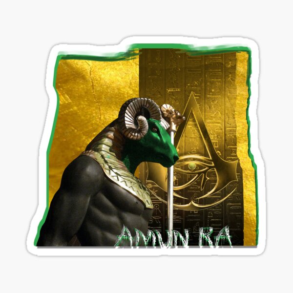 "Amun-Ra Egyptian Ram God of Self Creation (Photo by ACCI) 8" Sticker ...
