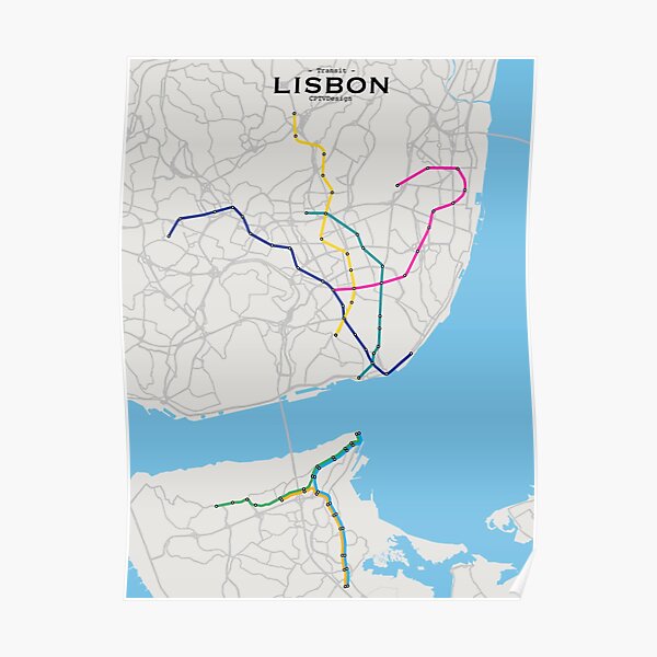 "Lisbon Transit Map" Poster for Sale by CPTVDesign | Redbubble