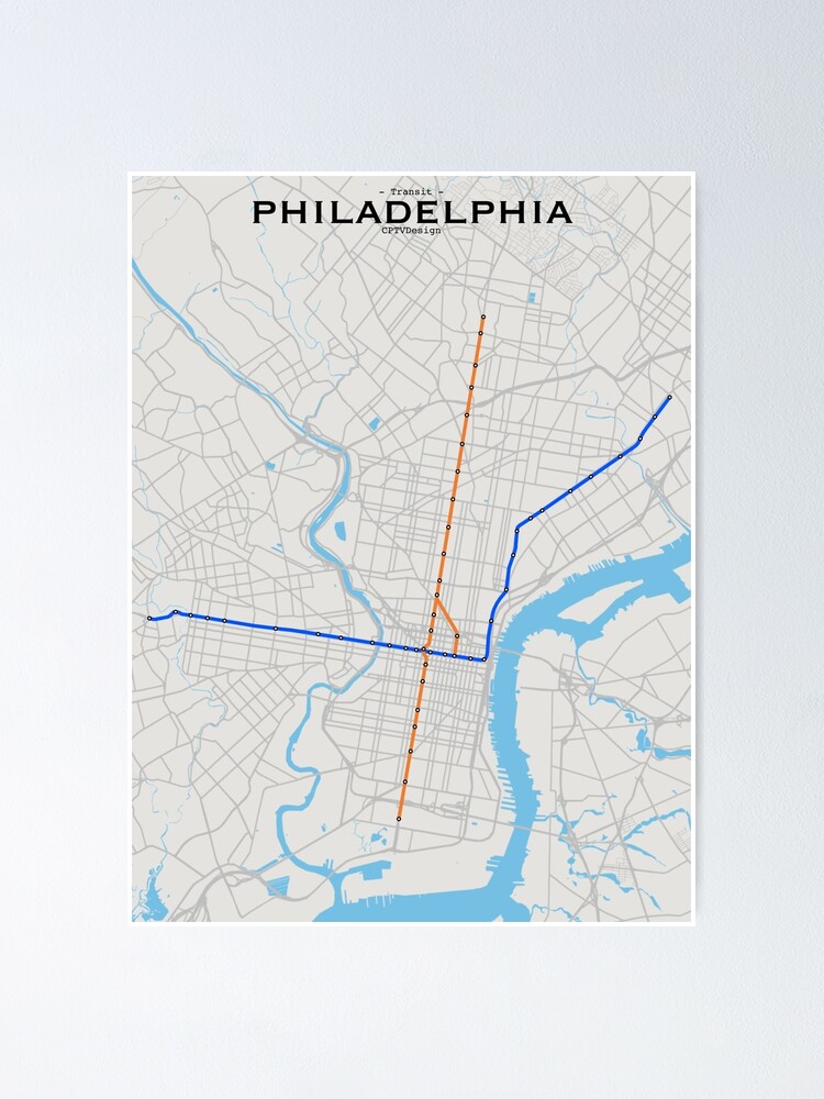 "Philadelphia Transit Map" Poster by CPTVDesign | Redbubble