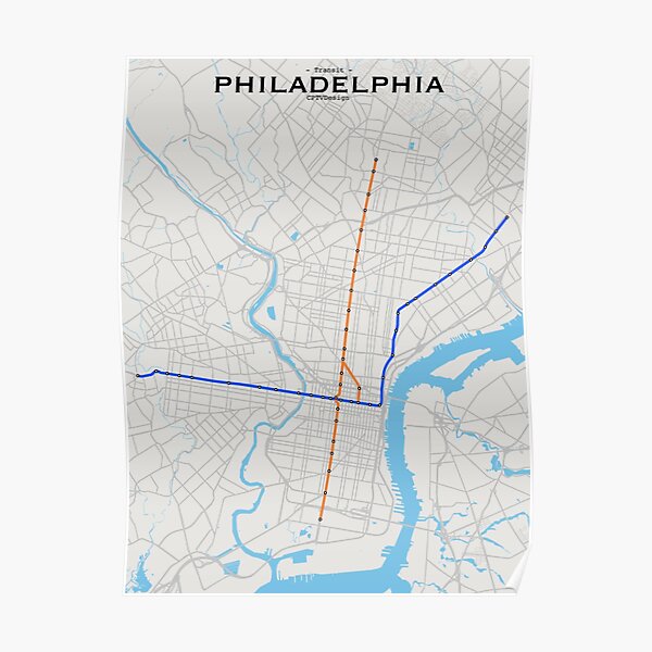 "Philadelphia Transit Map" Poster by CPTVDesign | Redbubble