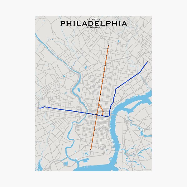 "Philadelphia Transit Map" Photographic Print by CPTVDesign | Redbubble