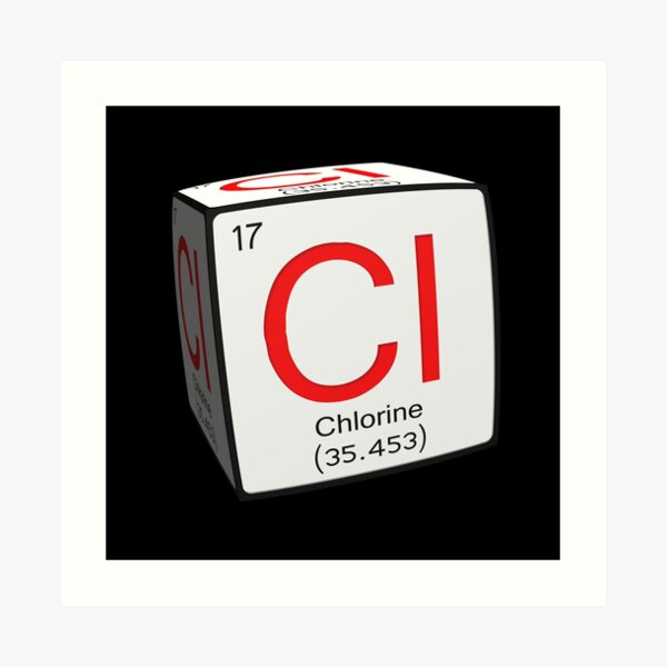 Lámina artística «Tabla periódica química estilo azulejo Cl Cloro en ...