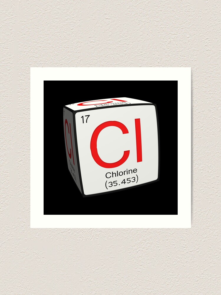 Lámina artística «Tabla periódica química estilo azulejo Cl Cloro en ...